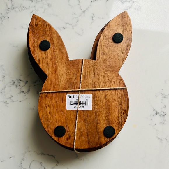Pier 1 | Accents | Pier Easter Bunny Wood Coasters | Poshmark